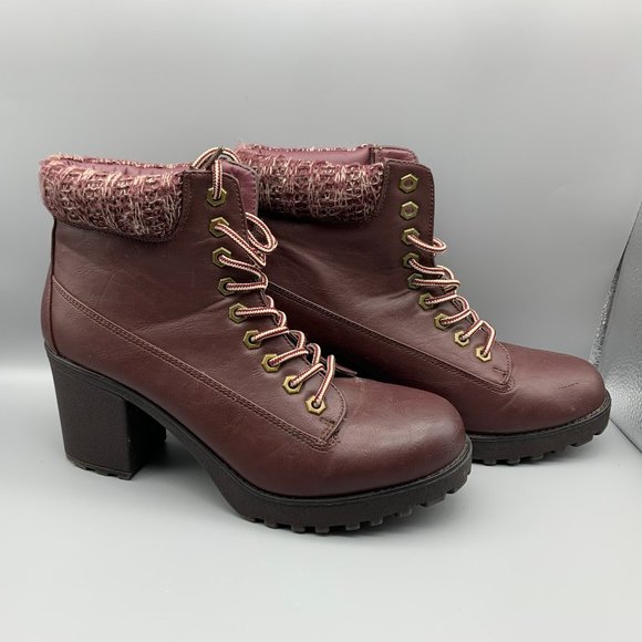 Rouge! | Shoes | Rouge Ladies Size Wineburgandy Chunky Platform Heel ...